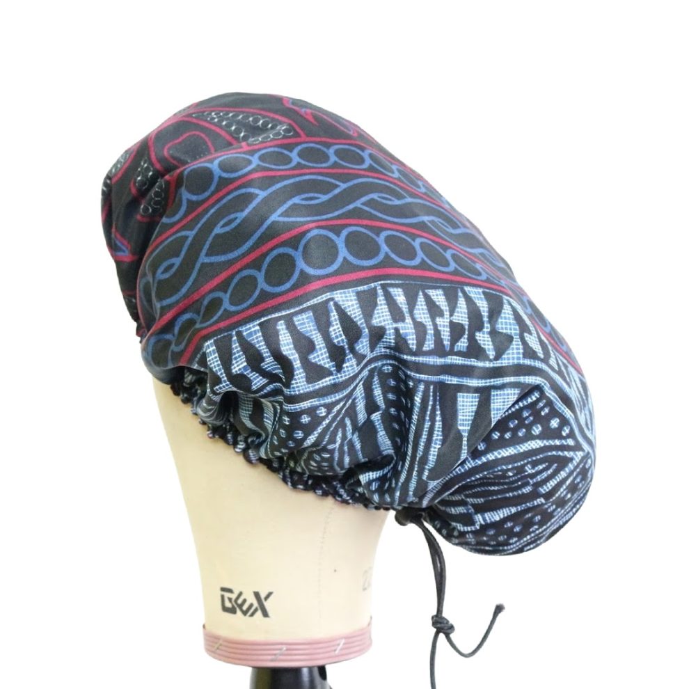 Bonnet (Blue & Red With Ring Design) - Lafro Beauty